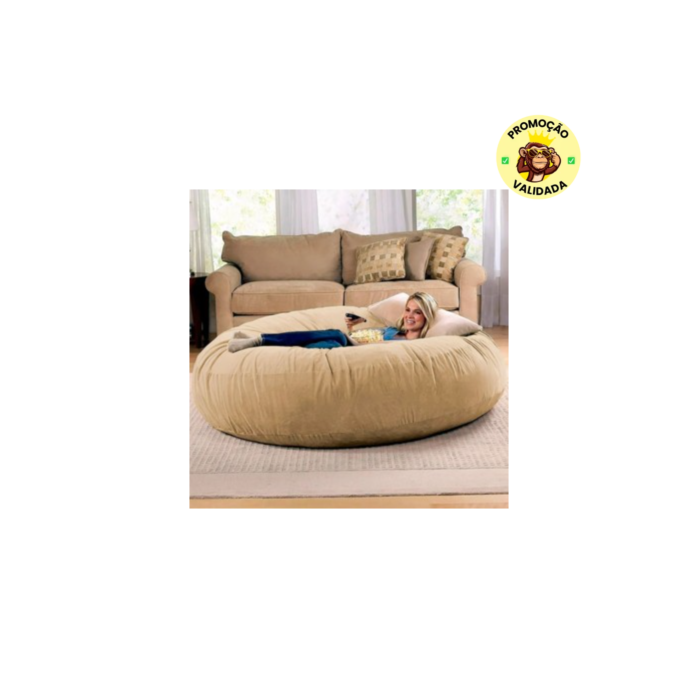 Promoção Puff Gigante Redondo140x20 Sem Enchimento Suede Premium Linha ...