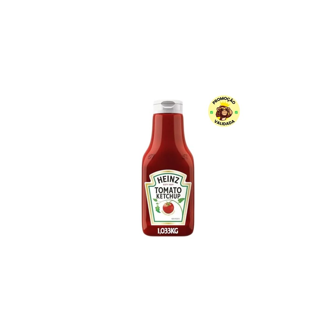 Promoção Heinz Ketchup Tradicional, 1,033KG - Tamanho Grande (Com Desconto)